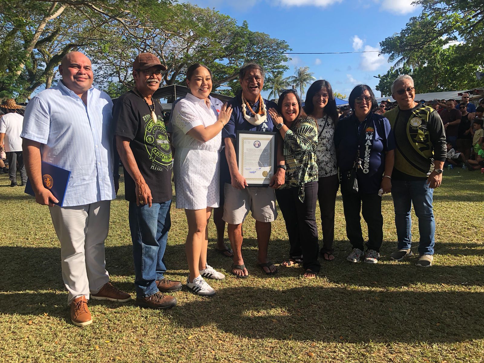 Malesso leaders recognize outgoing mayor Ernest Chargualaf at Crab ...