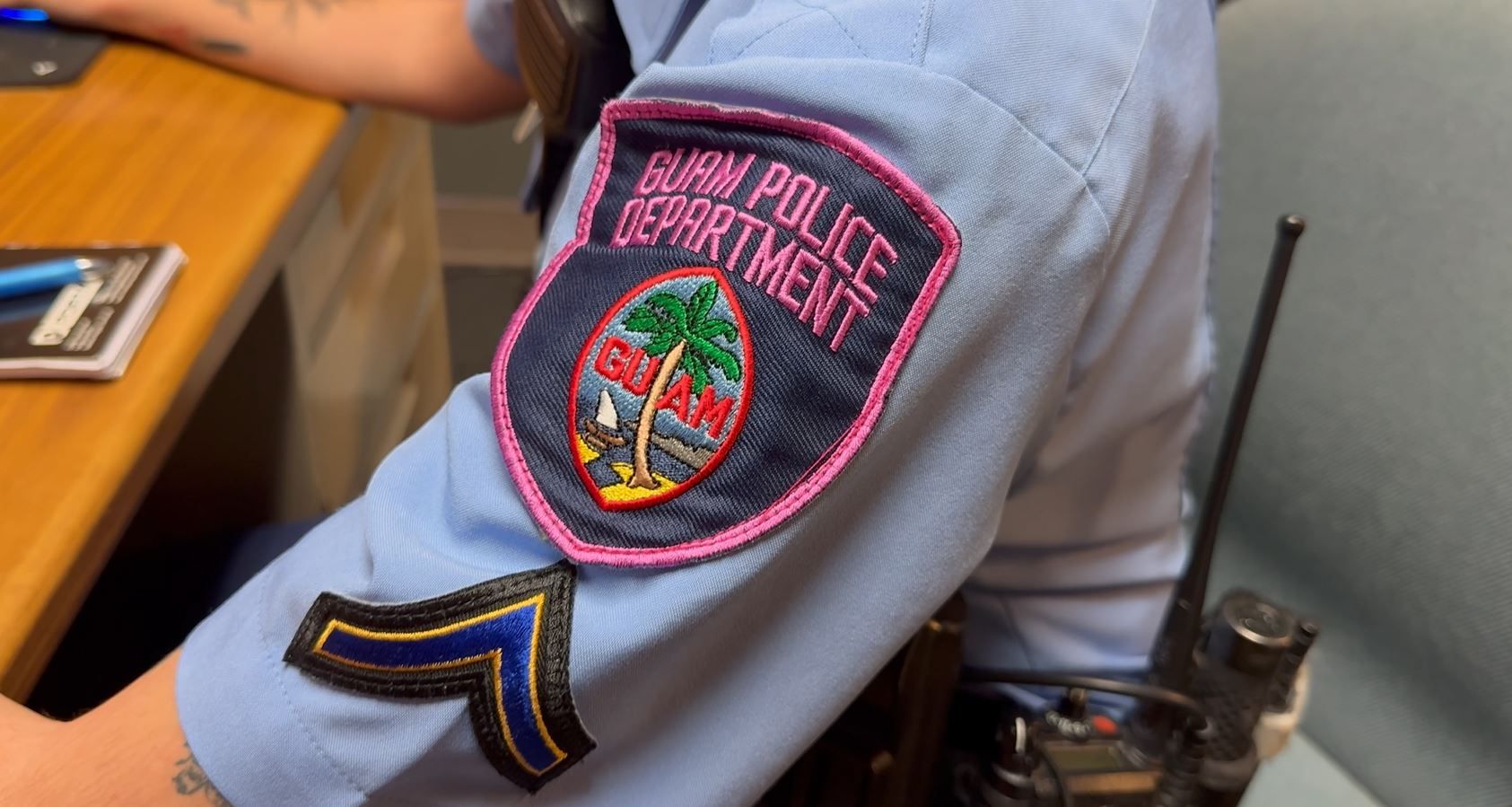 The Guam Police Department donning pink patches all month to show ...